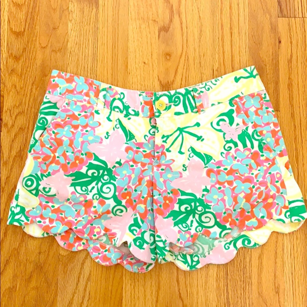 Lilly Pulitzer Mariposa Buttercup Scalloped Shorts - Gem